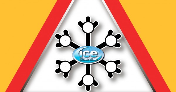 Use ice gaurdian flashing warning signs to reduce risks from ice and snow.