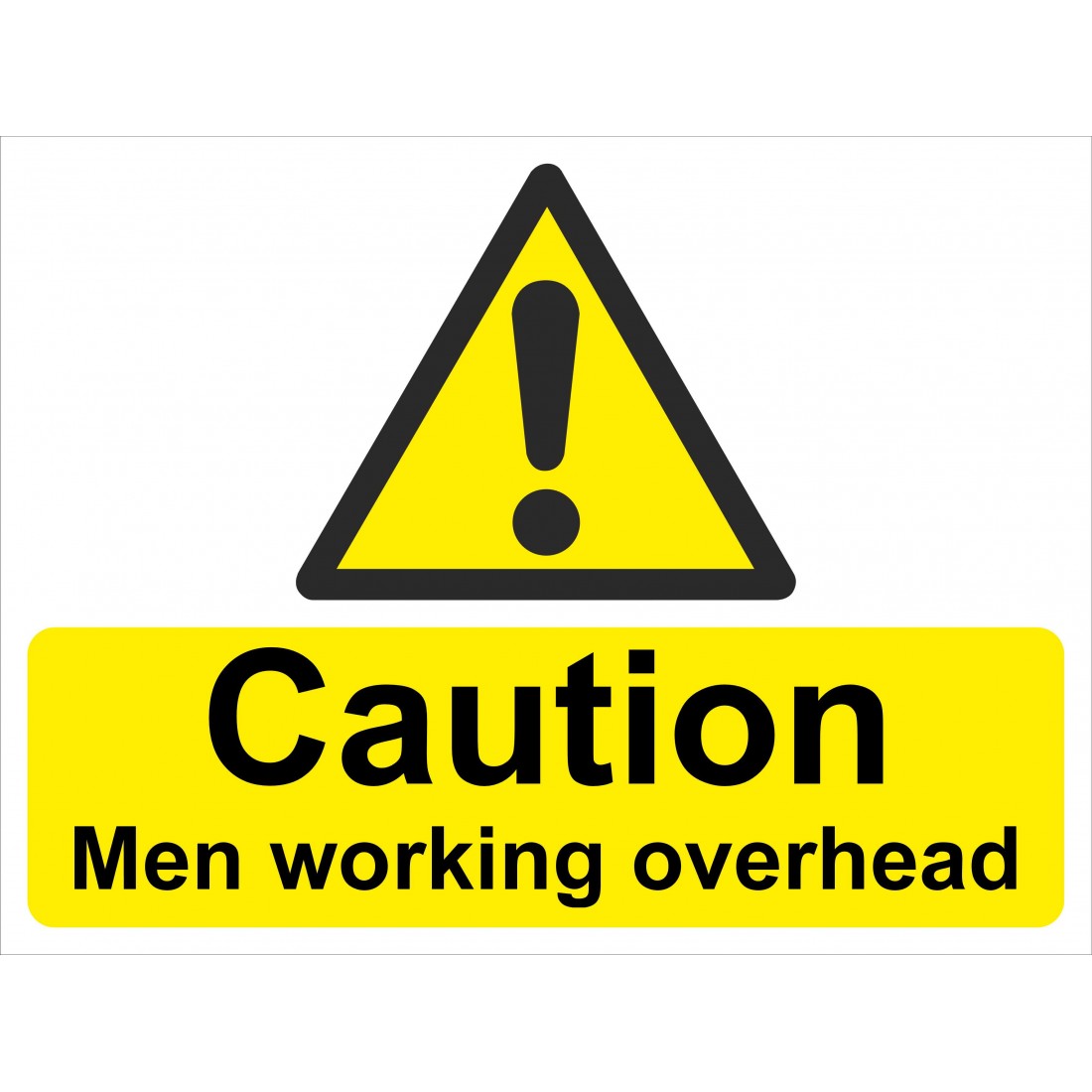 Hazard Sign - Caution Men Working Overhead - 5 Pack